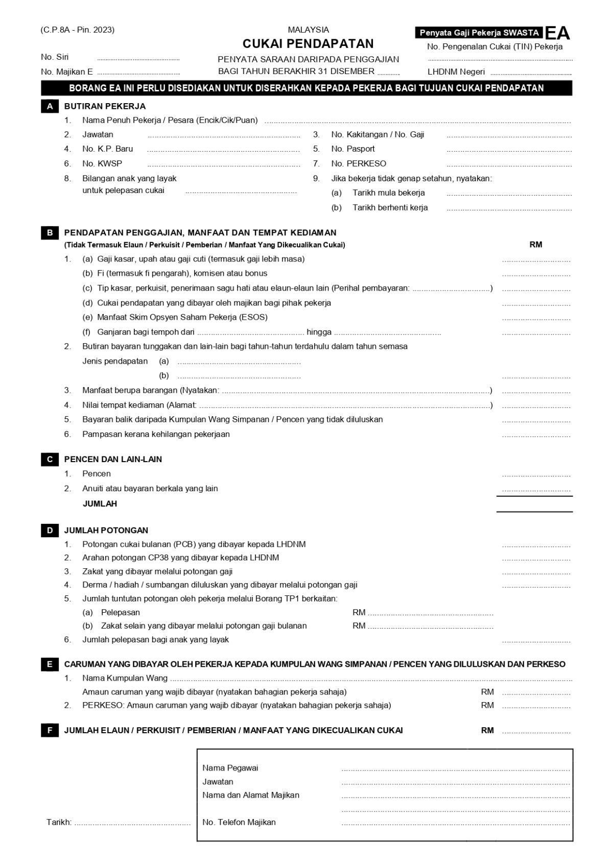 EA Form: A Complete Guide for Malaysian Employers and Employees (2025/ ...